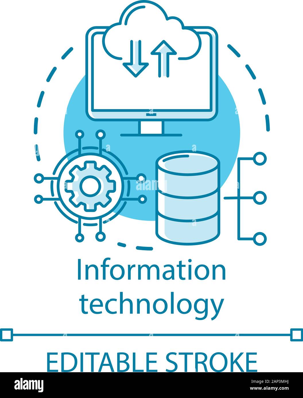 Information Technology Concept Icon Computer Science Structuring Storing Retrieving And
