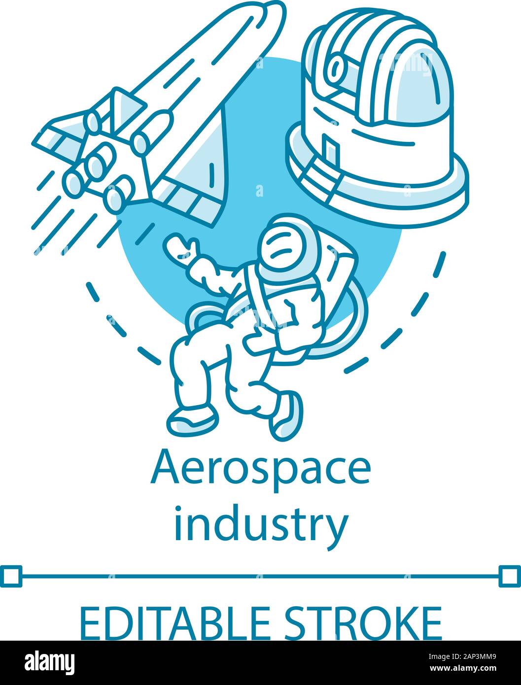 Aerospace industry concept icon. Space exploration. Spacecraft ...