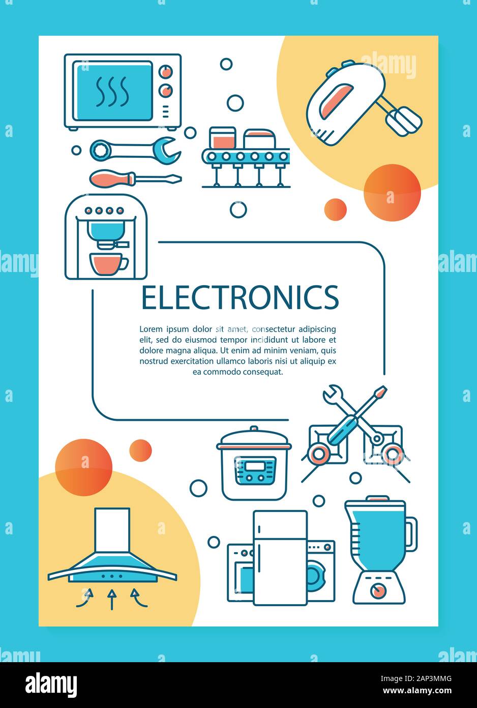 Electronics industry poster template layout. Appliance, technology ...