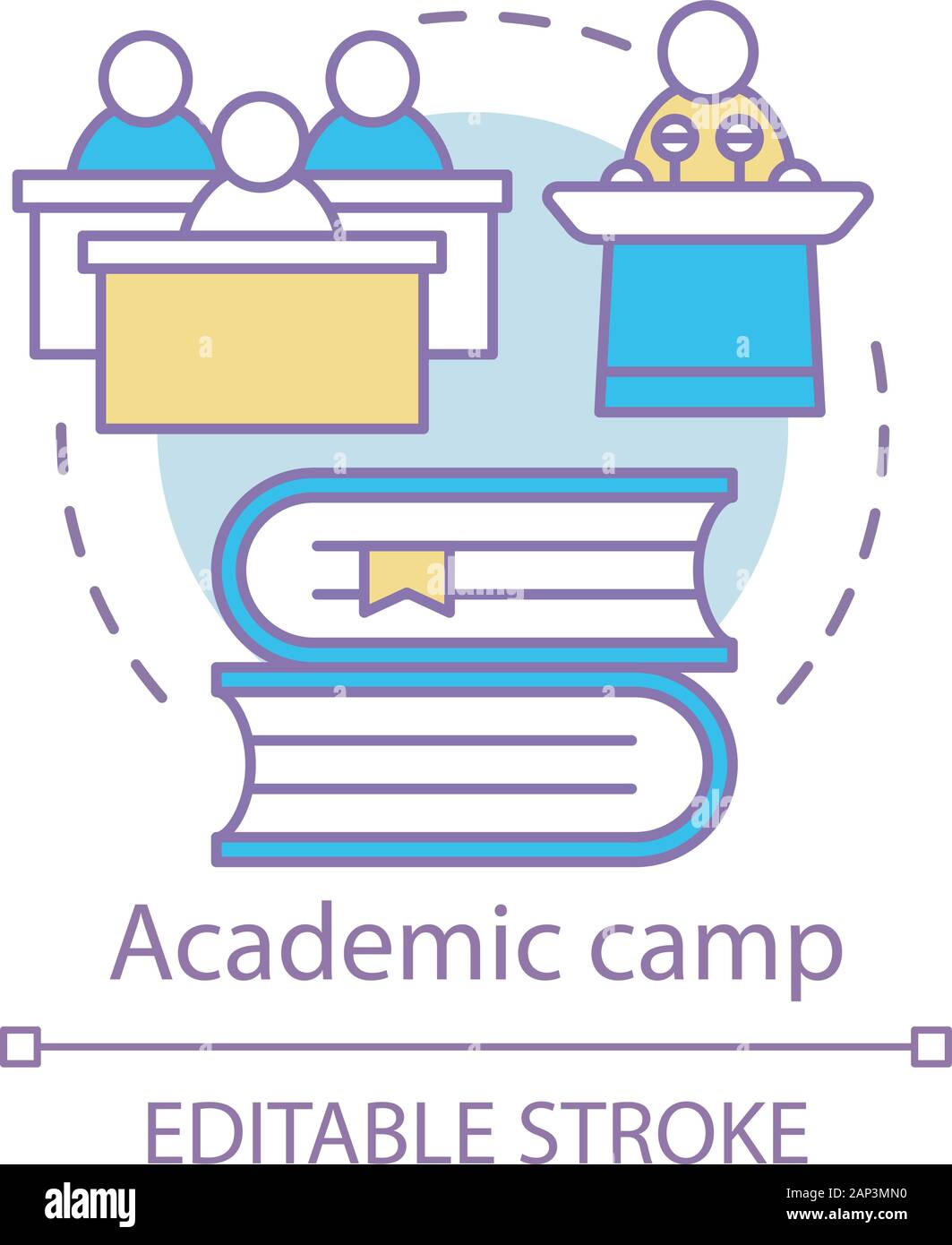 Academic camp concept icon. Knowledge, educational club, community idea ...
