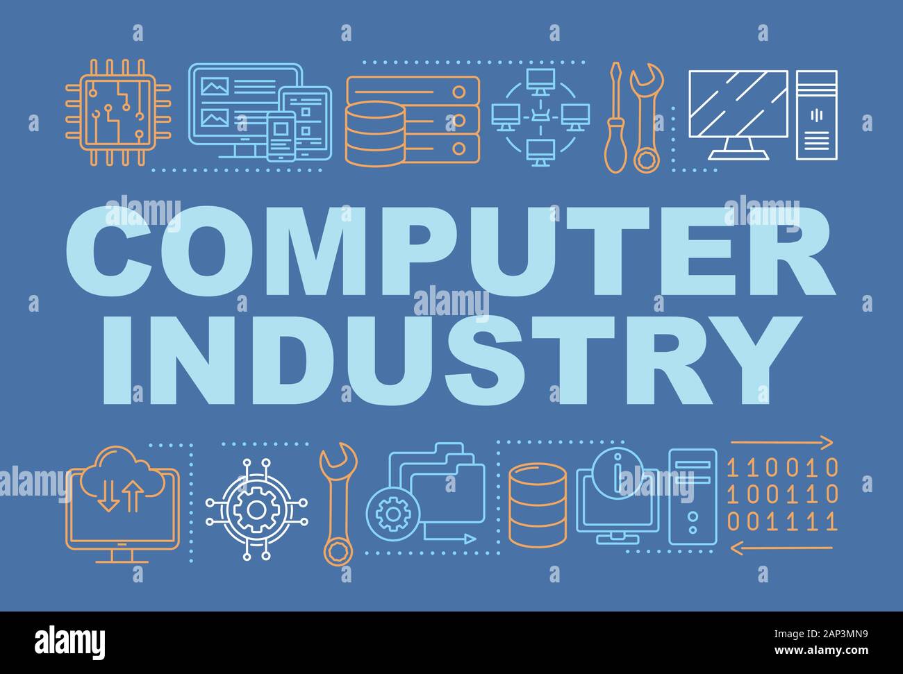 Computer industry word concepts banner. Information technology and ...