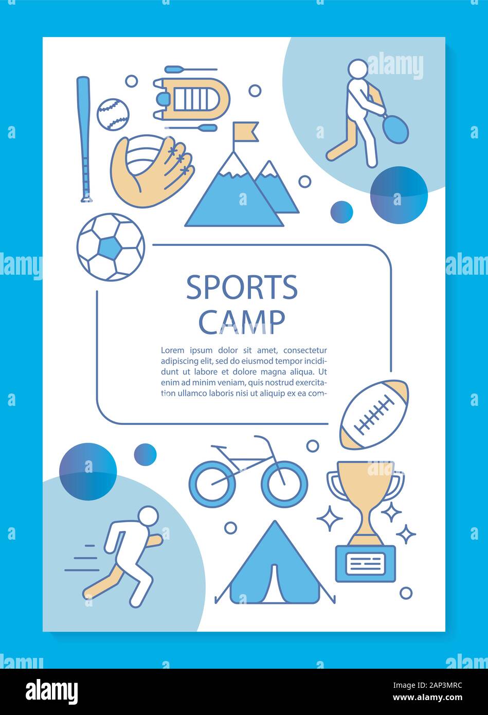 Sports camp, competition training brochure template layout. Flyer ...