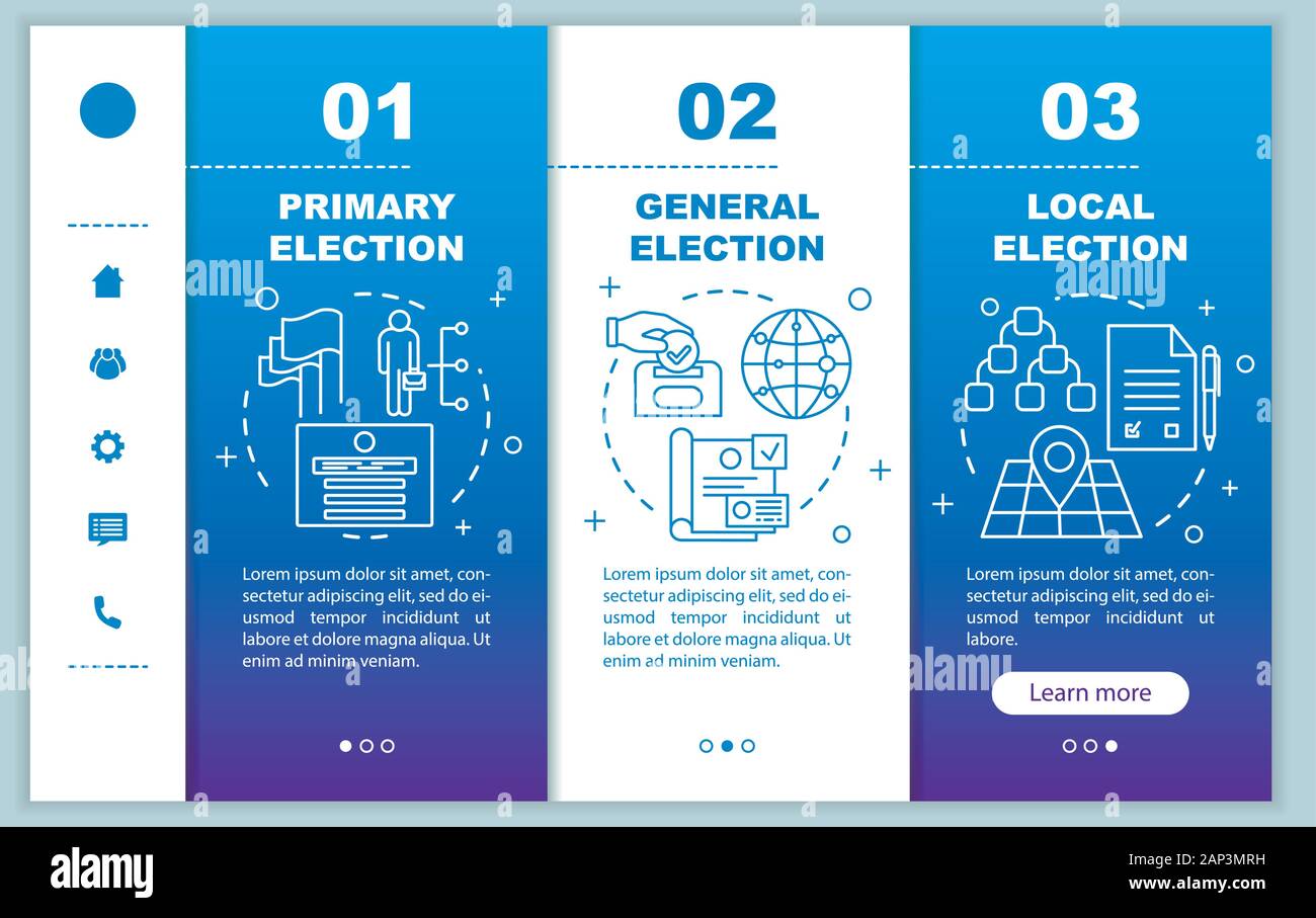 Election day onboarding mobile web pages vector template. Political ...