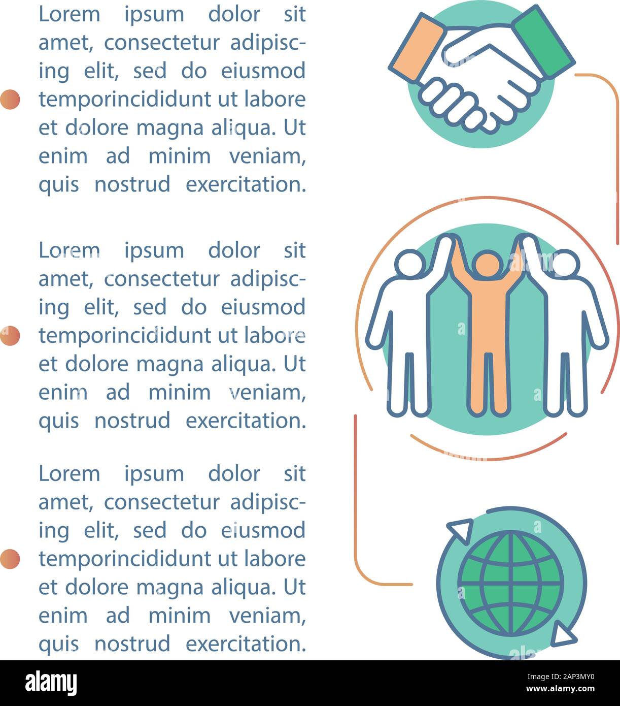 Community, contract agreement, deal article page vector template ...
