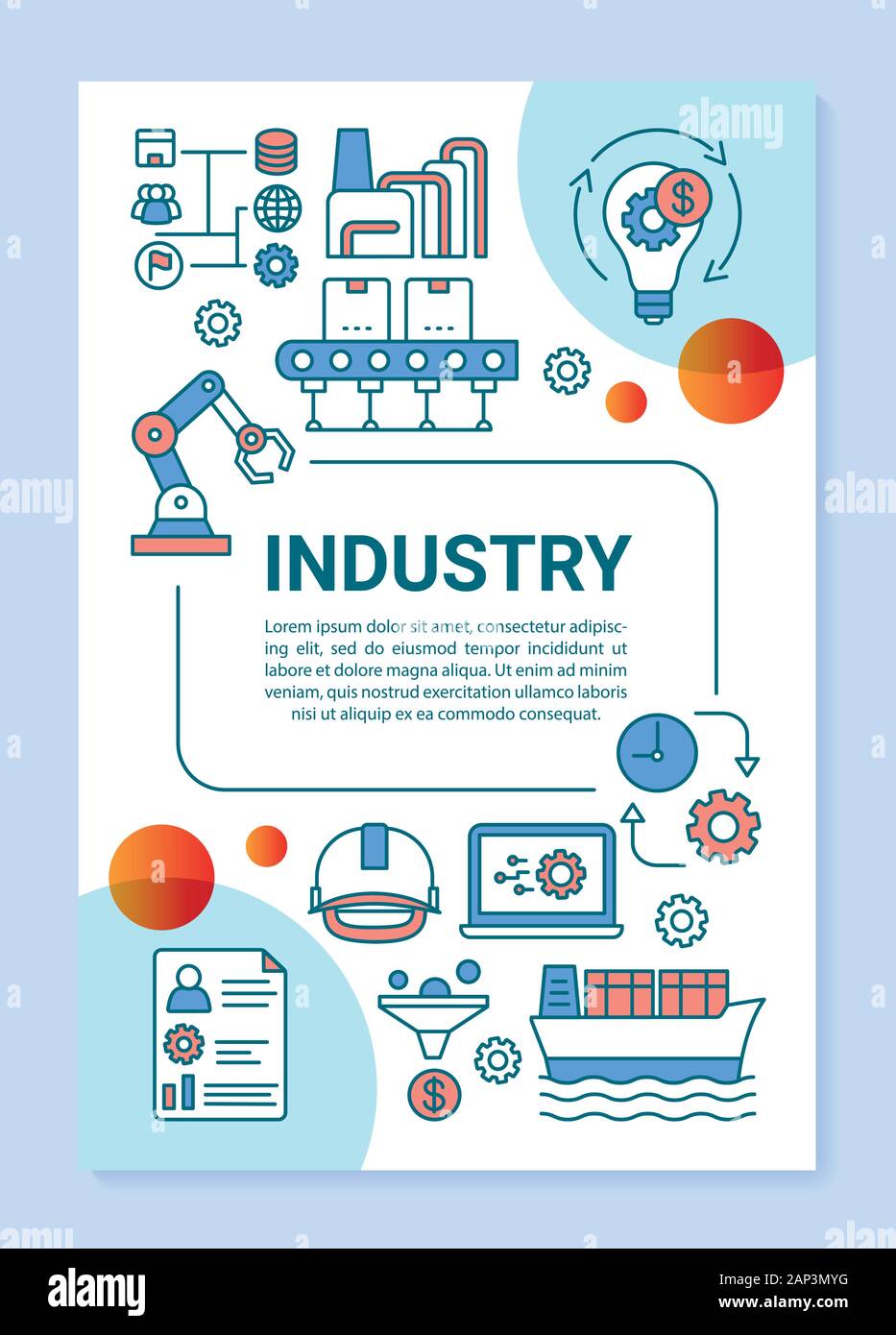 Industry brochure template layout. Productive enterprise. Flyer ...