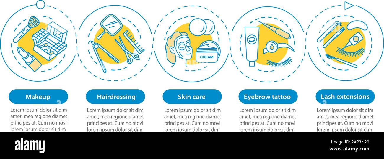 Beauty salon procedures vector infographic template. Business ...