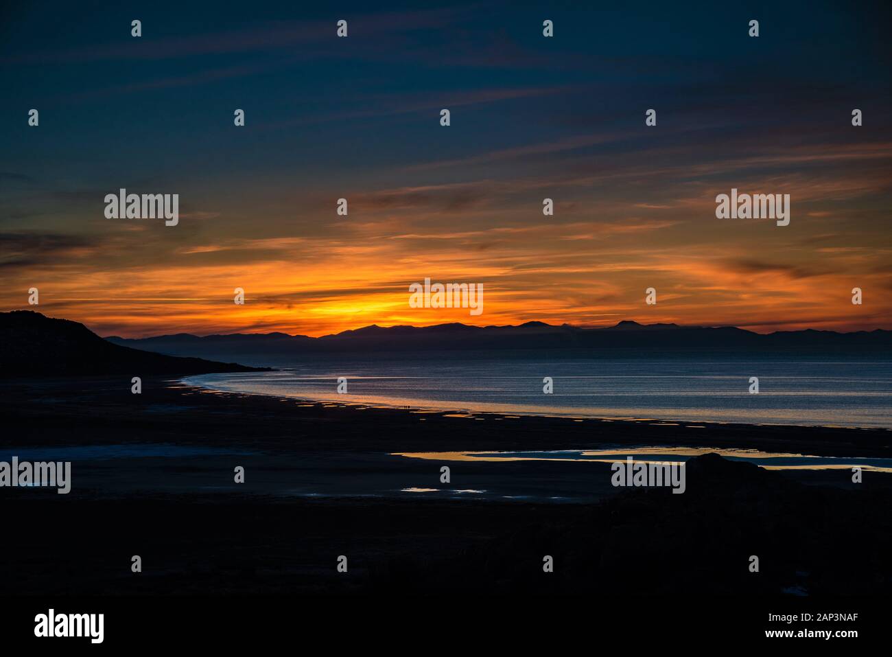 Sunset taken from Antelope Island in The Great Salt Lake, UT. USA Stock ...