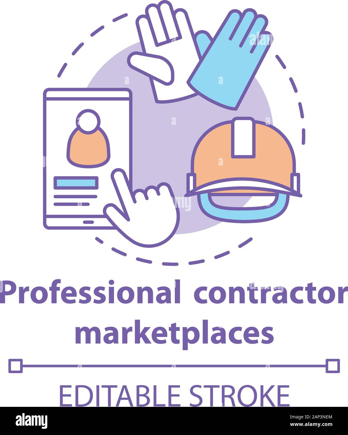 Professional contractor marketplaces concept icon. Construction ...