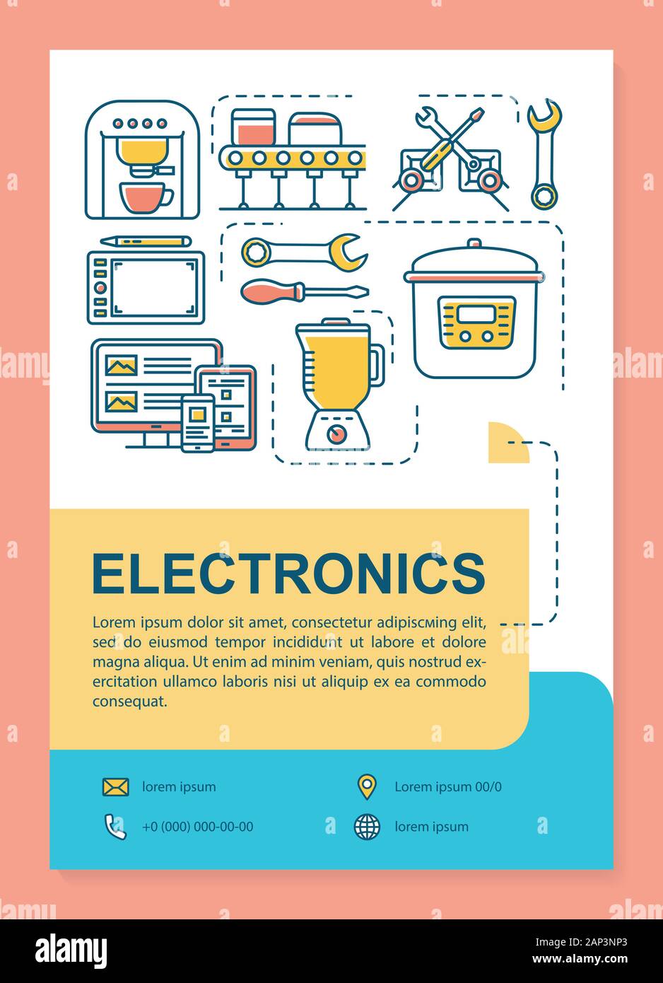 Electronics industry poster template layout. Appliance, technology ...