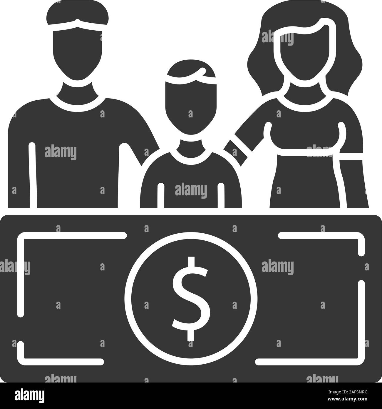 Family sponsorship immigration glyph icon. Migration program. Express ...