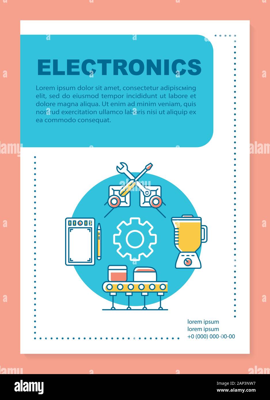 Electronics industry poster template layout. Appliance, technology ...