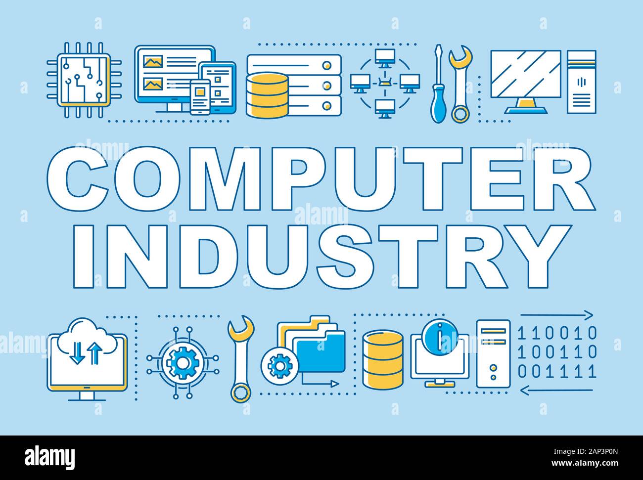 Computer industry word concepts banner. Information technology and ...