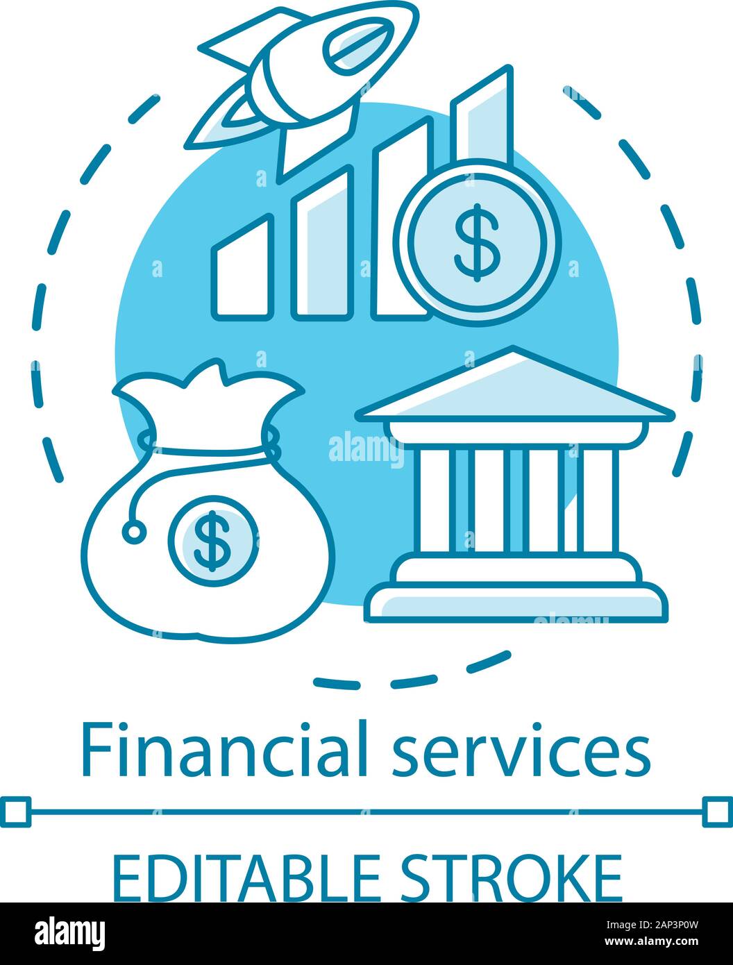 Financial services concept icon. Finance industry. Administration of ... Financial services concept icon. Finance industry. Administration of ...