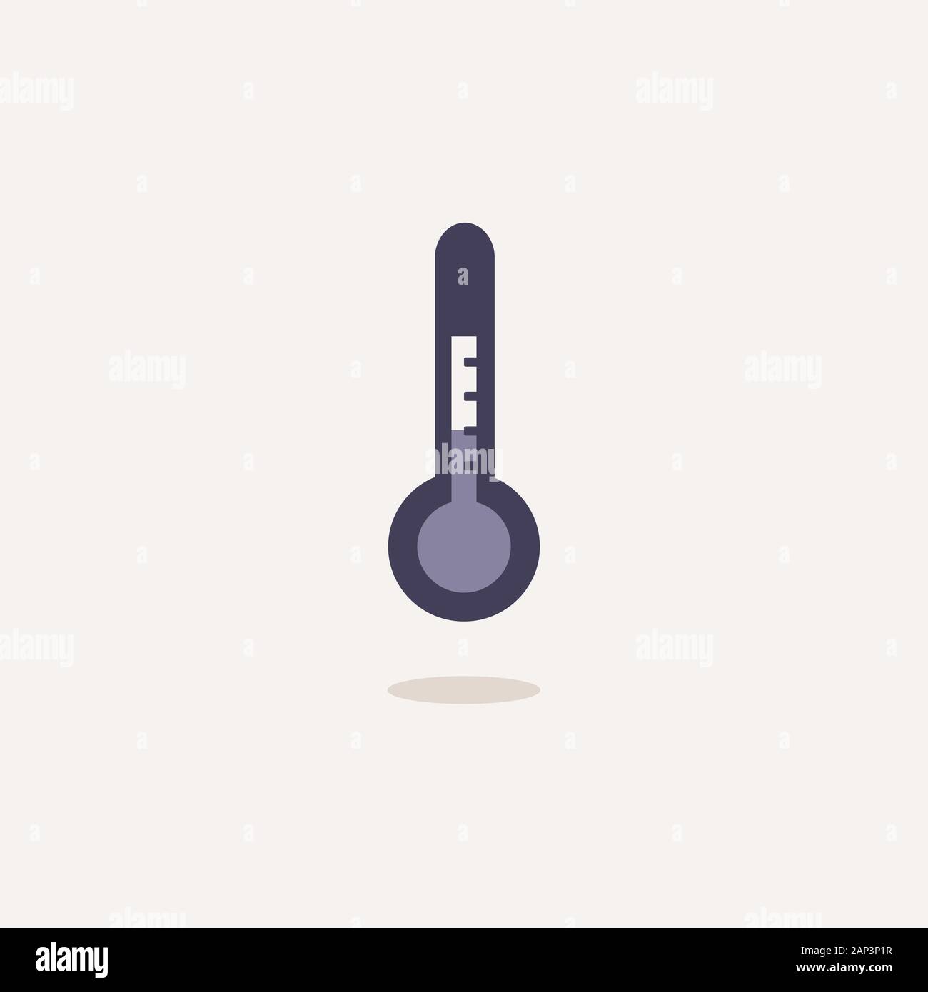 Weather thermometer. Icon with shadow on a beige background. Season ...
