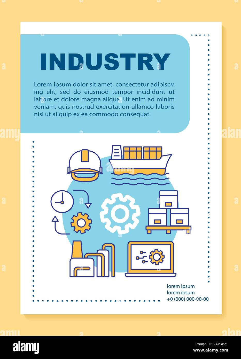 Industry brochure template layout. Product manufacturing process. Flyer ...