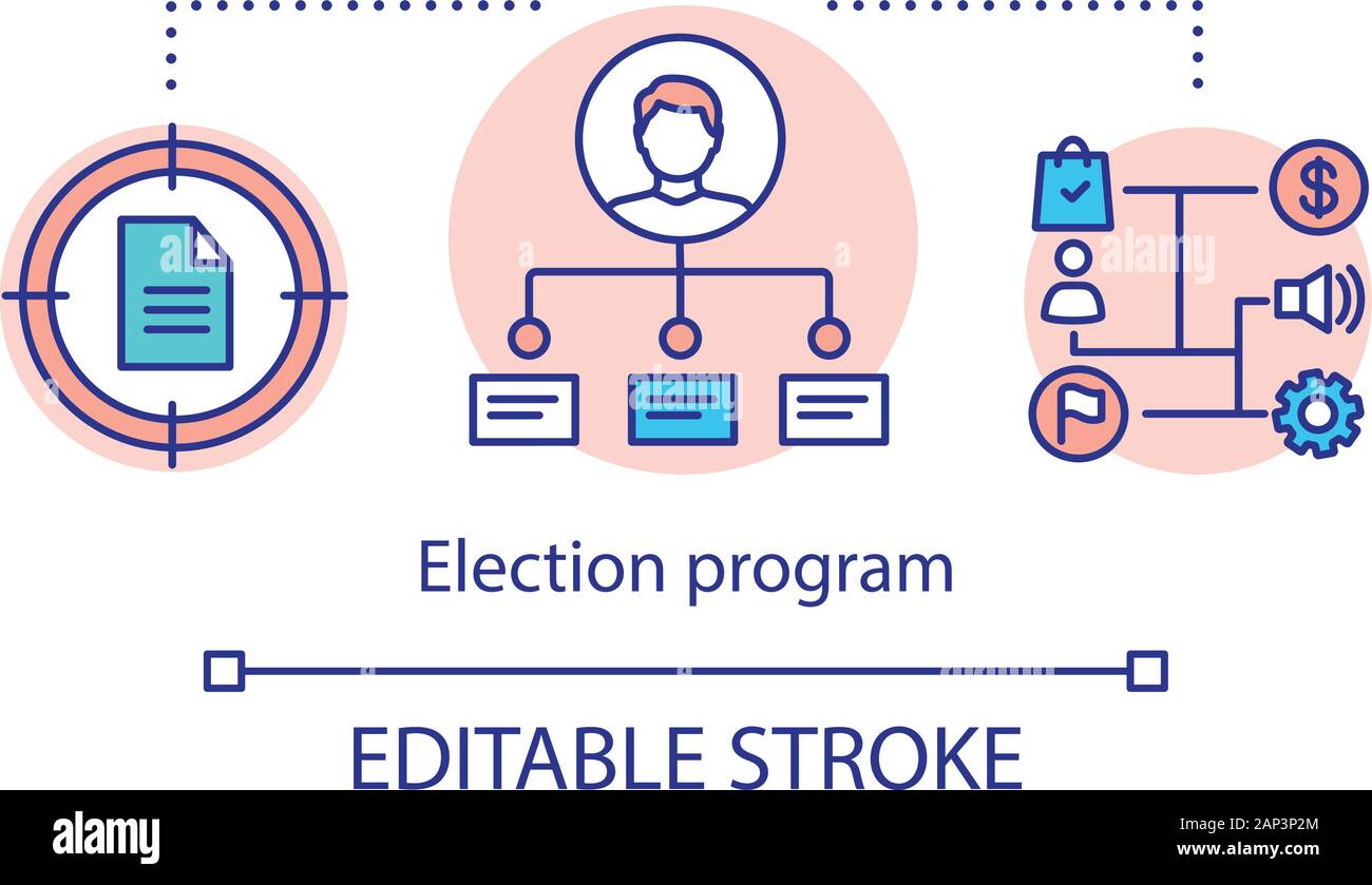 Election program concept icon. Elections idea thin line illustration ...