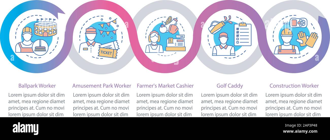 Summer part-time jobs vector infographic template. Business ...