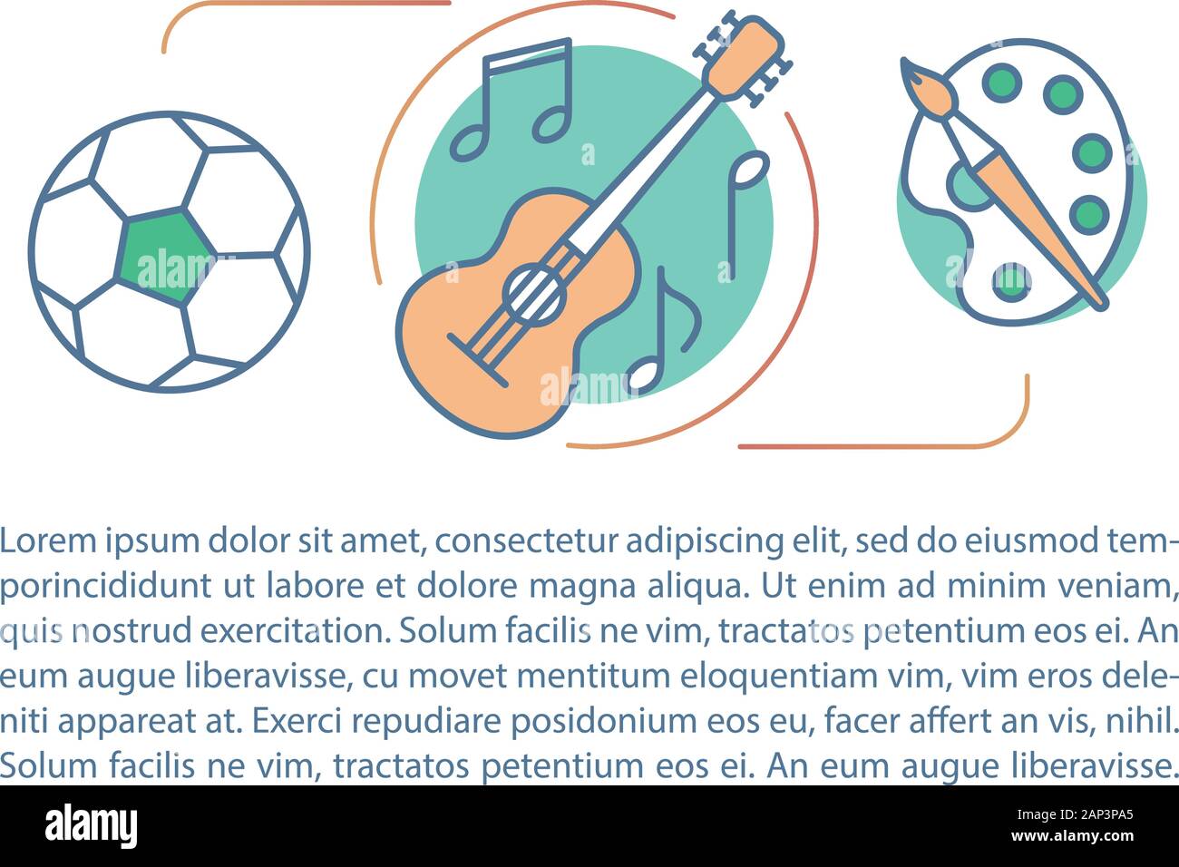 After school activity, hobby article page vector template. Brochure ...