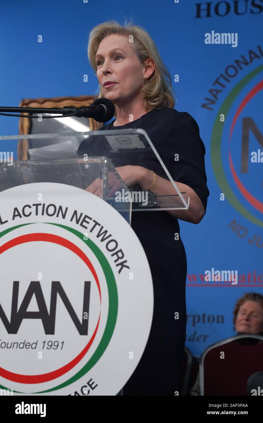 NEW YORK, NY - JANUARY 20: Senator Kirsten Gillibrand speaks during a ...