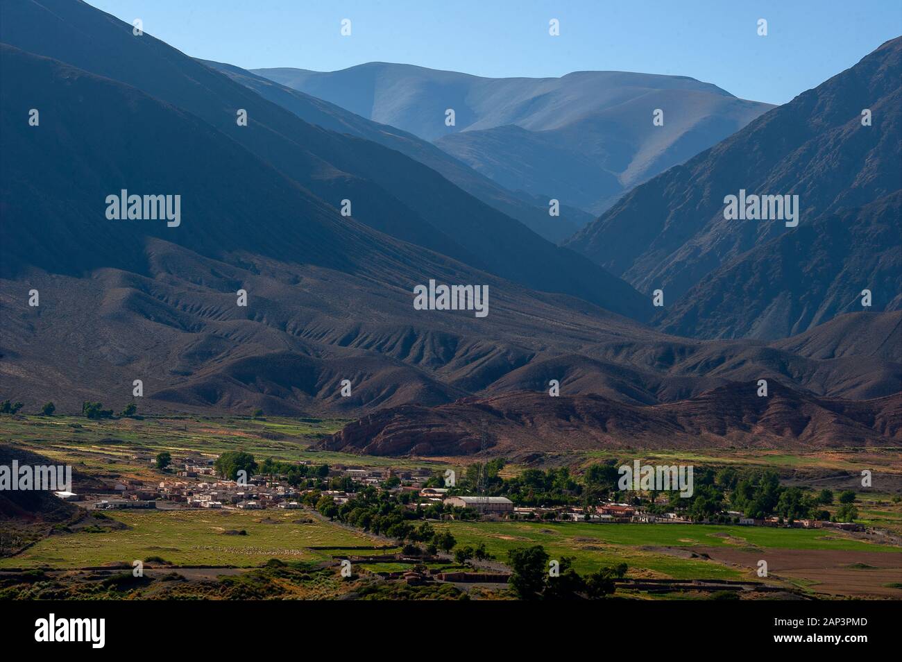 The small town of La Puna as seen from the Ruta 40 from Cachi to San ...