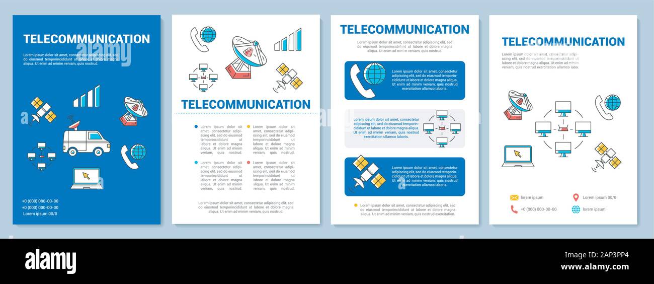 Telecommunication industry template layout. Flyer, booklet, leaflet ...