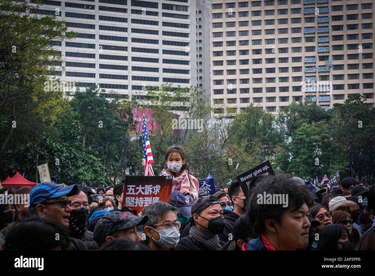 HONG KONG, CHINA - JANUARY 1: Protest against government for new year ...