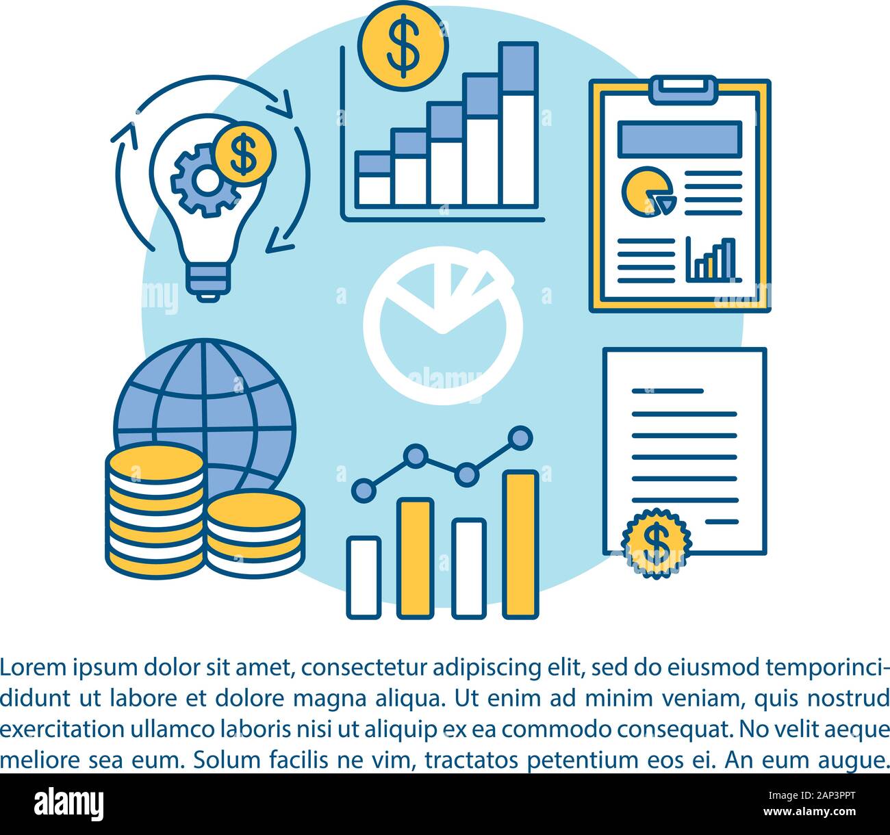 Economy article page vector template. Economic development. Brochure ...