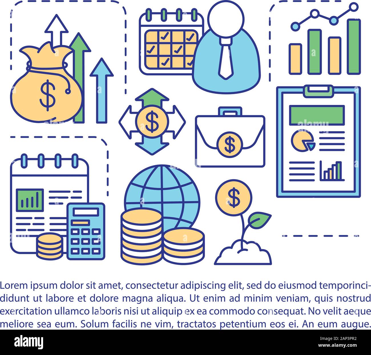 Economy article page vector template. Financial management. Brochure ...