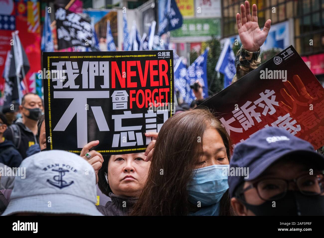 HONG KONG, CHINA - JANUARY 1: Protest against government for new year ...