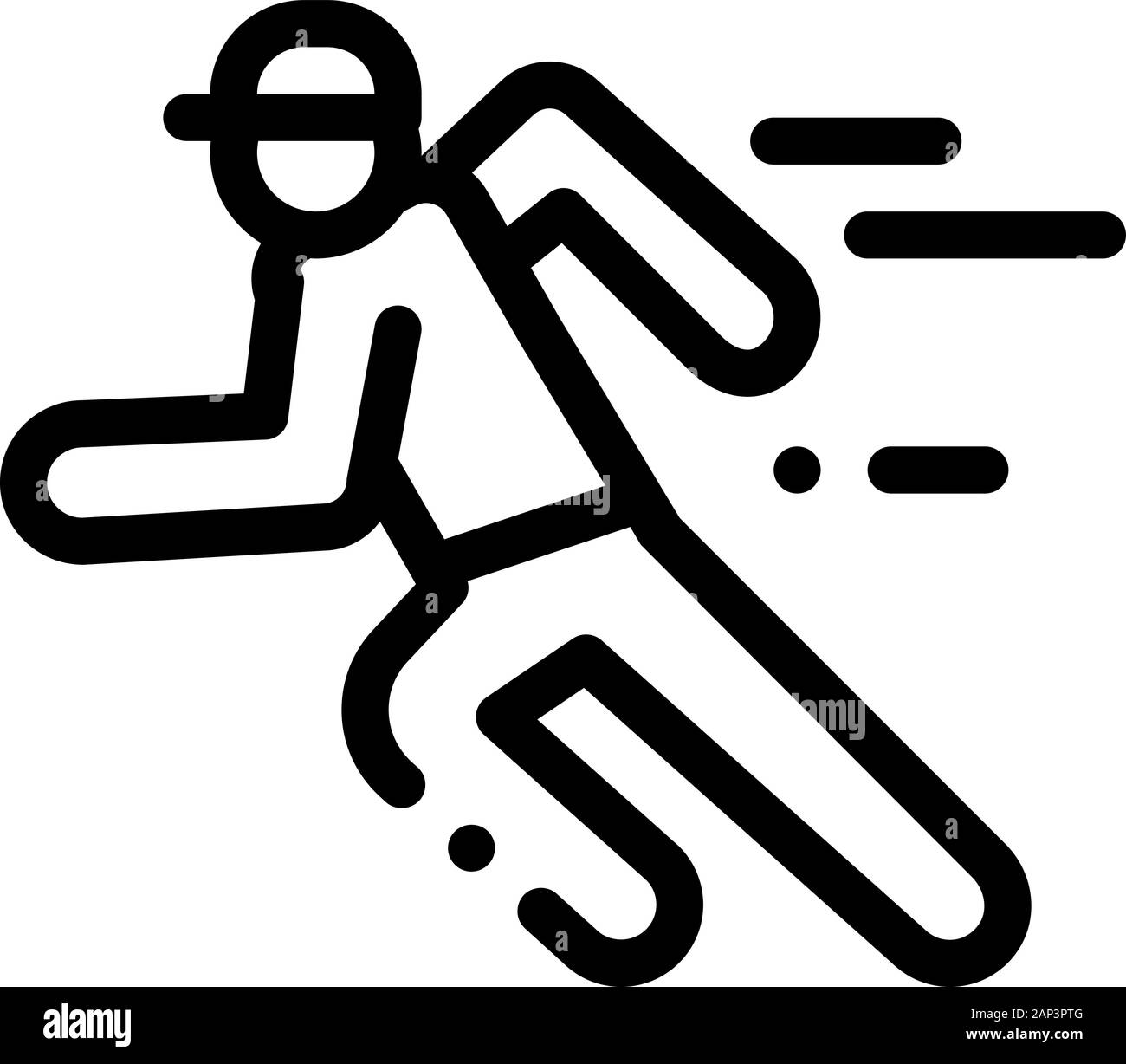 Running Player Icon Vector Outline Illustration Stock Vector Image ...
