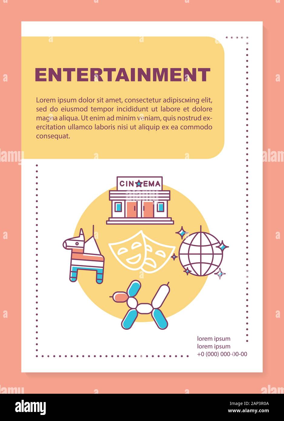 Entertainment industry poster template layout. Cinema, music and events ...