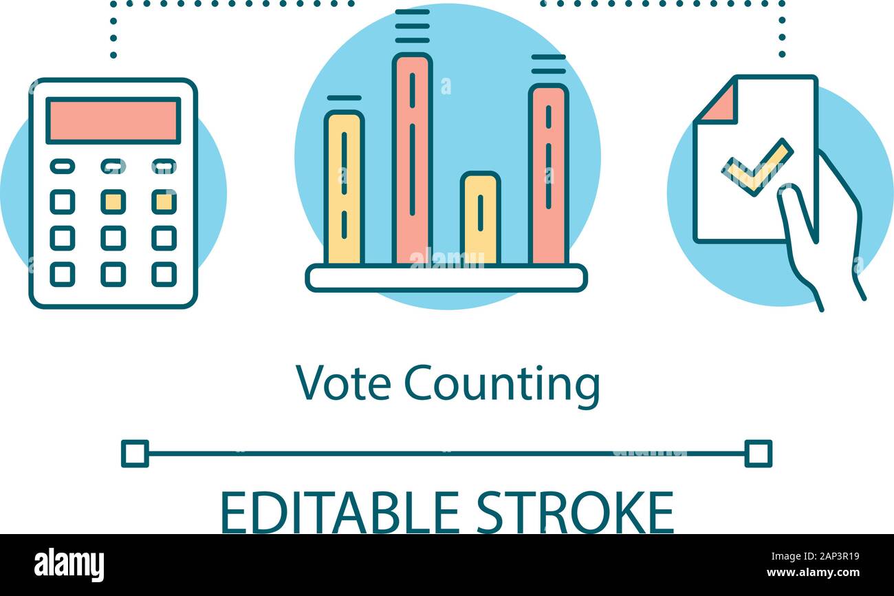Vote counting concept icon. idea thin line illustration. Calculating ...