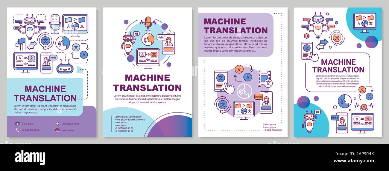 Machine translation brochure template layout. Automated translation ...