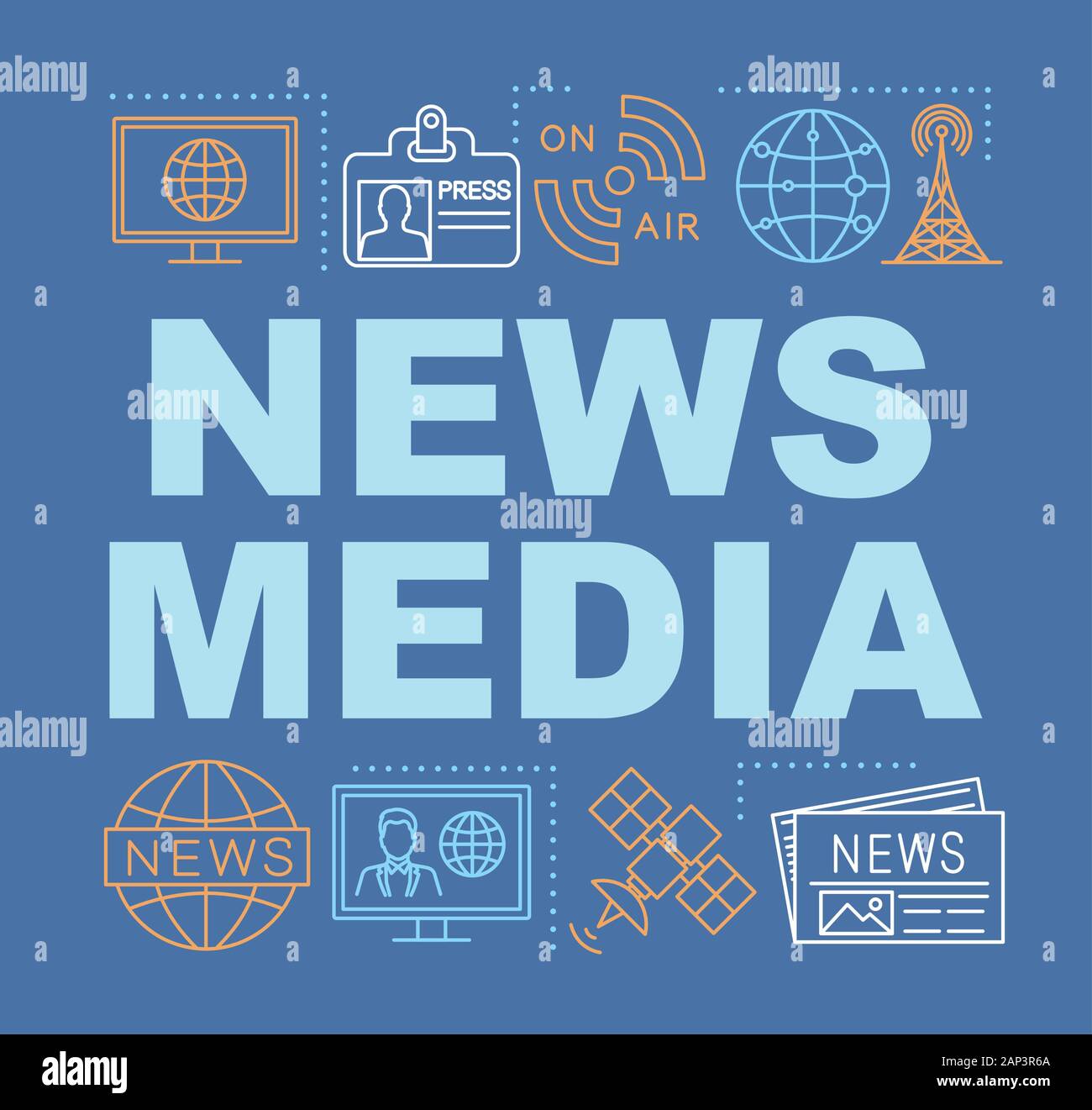 News media word concepts banner. Information agency. Broadcasting ... News media word concepts banner. Information agency. Broadcasting ...