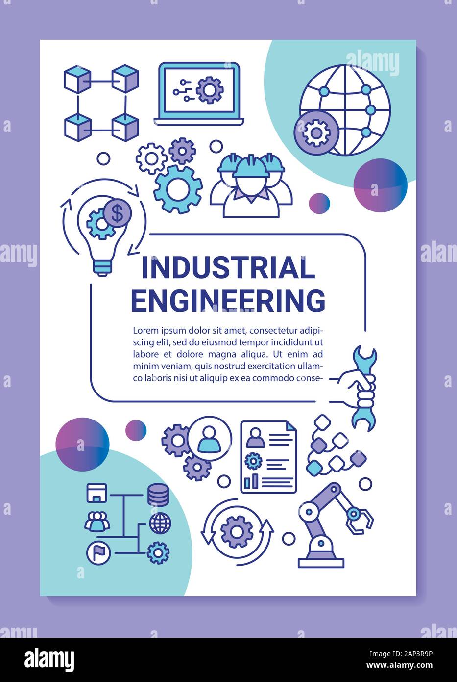 Industrial engineering brochure template layout. Fabrication system ...