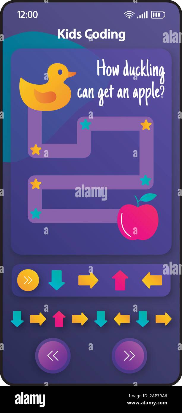 Children game smartphone interface vector template. Mobile app page ... Children game smartphone interface vector template. Mobile app page ...