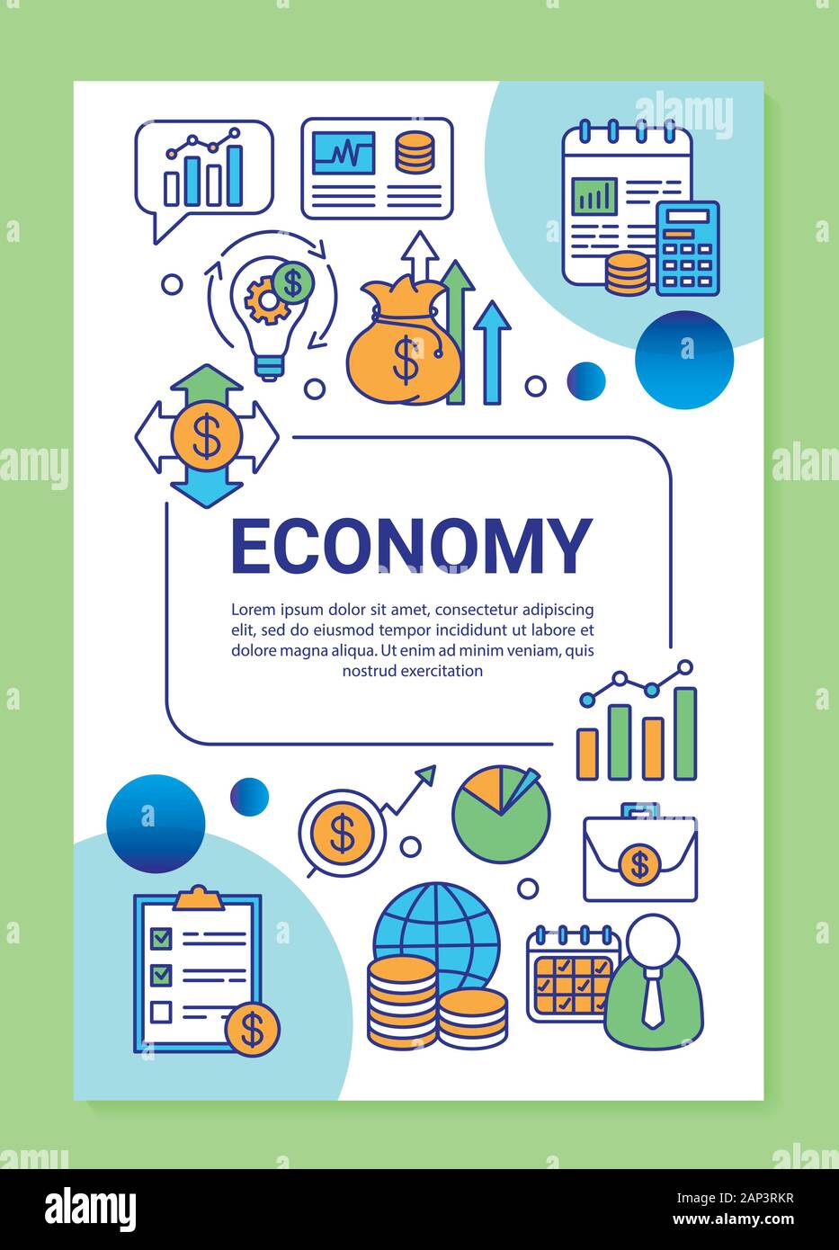 Economy brochure template layout. Market productivity. Flyer, booklet ...