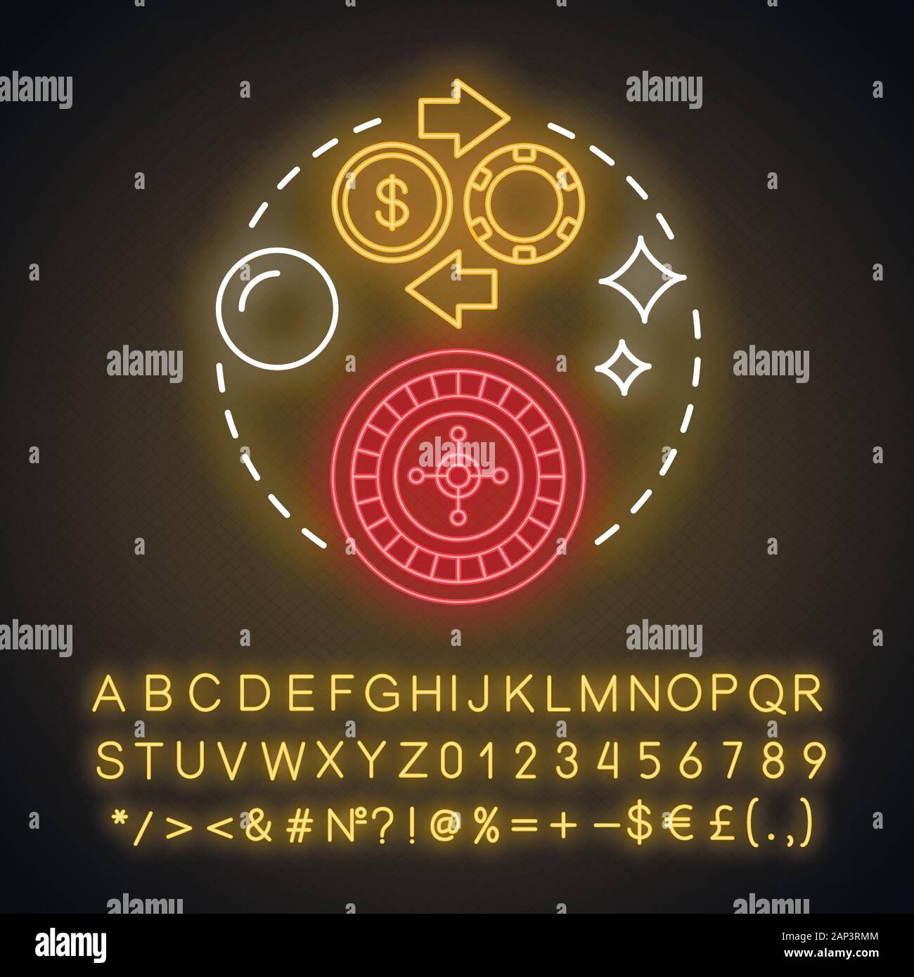 Wheel fortune neon sign Stock Vector Images - Alamy