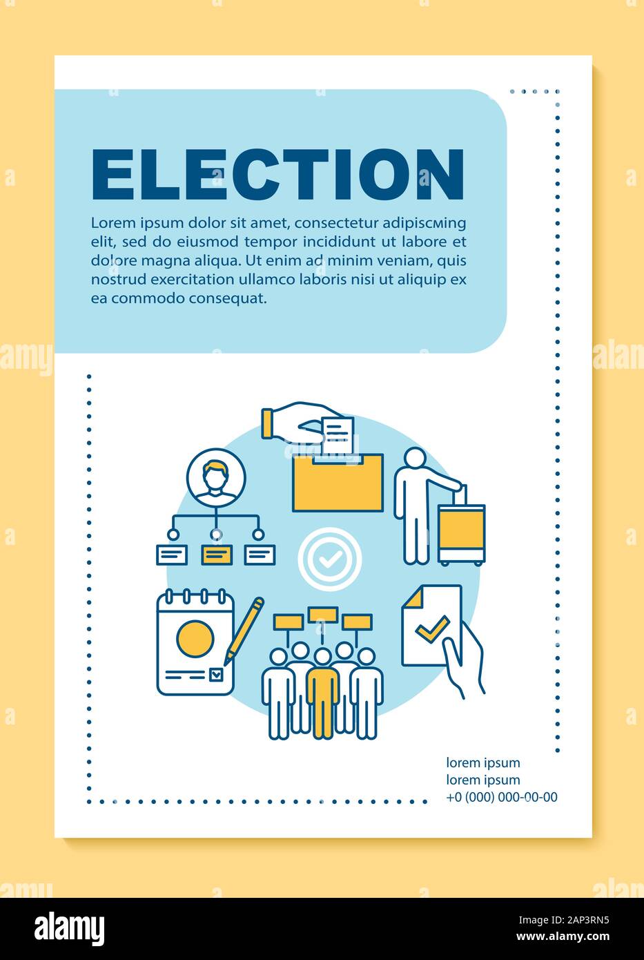 Election brochure template layout. Holding voting. Voter turnout. Flyer ...