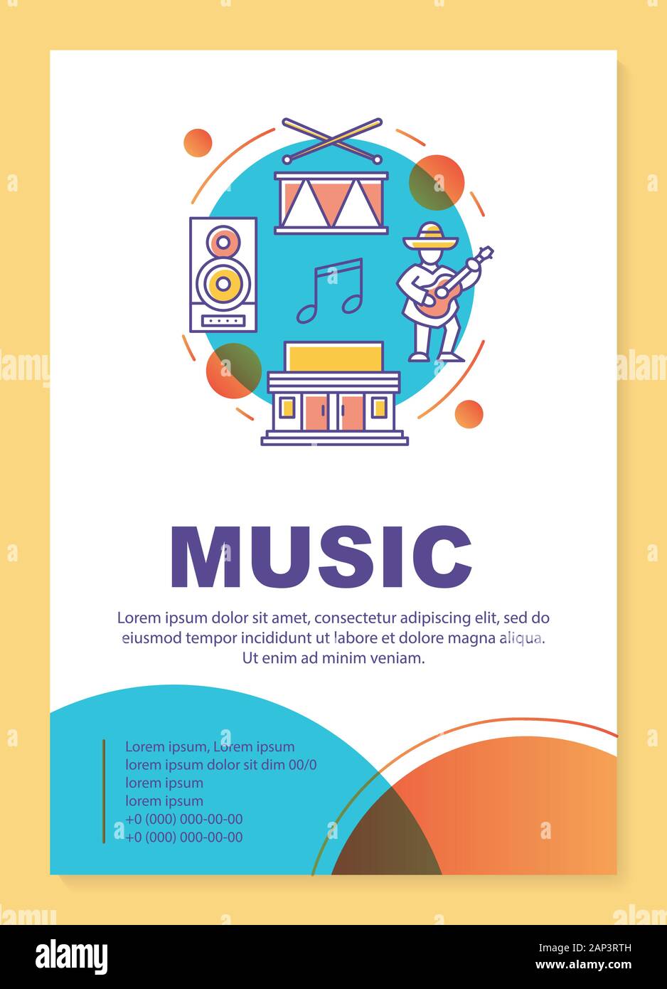 Music industry poster template layout. Entertainment business. Banner ...