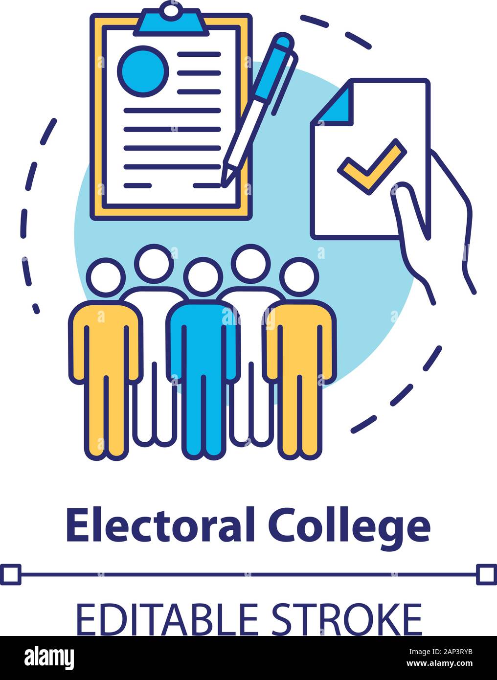 Elections concept icon. Electoral college idea thin line illustration ...