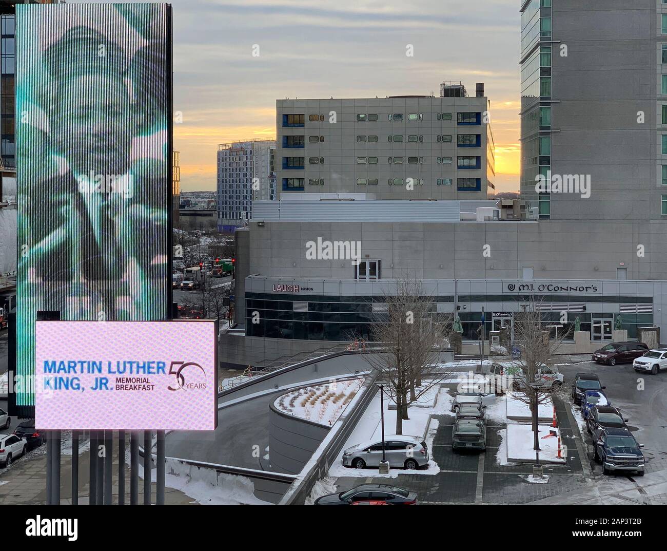 Boston, MA, USA. 20th Jan, 2020. A sign outside the Boston Convention ...
