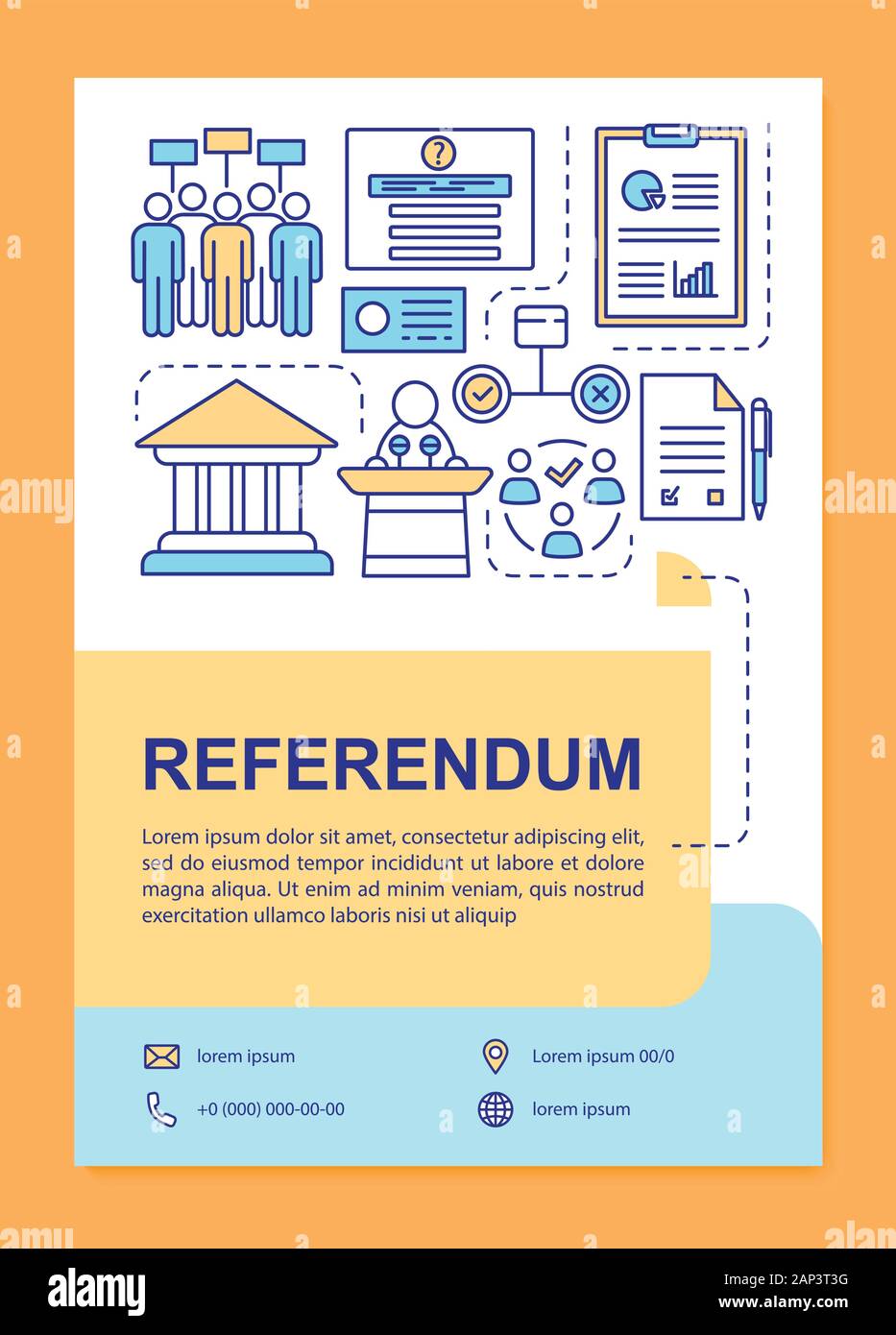 Referendum brochure template layout. Holding election. Popular vote ...