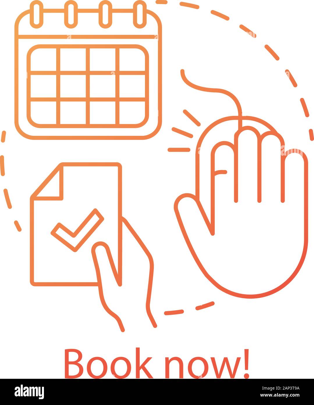 Book now concept icon. Holiday resort, interest club online booking ...