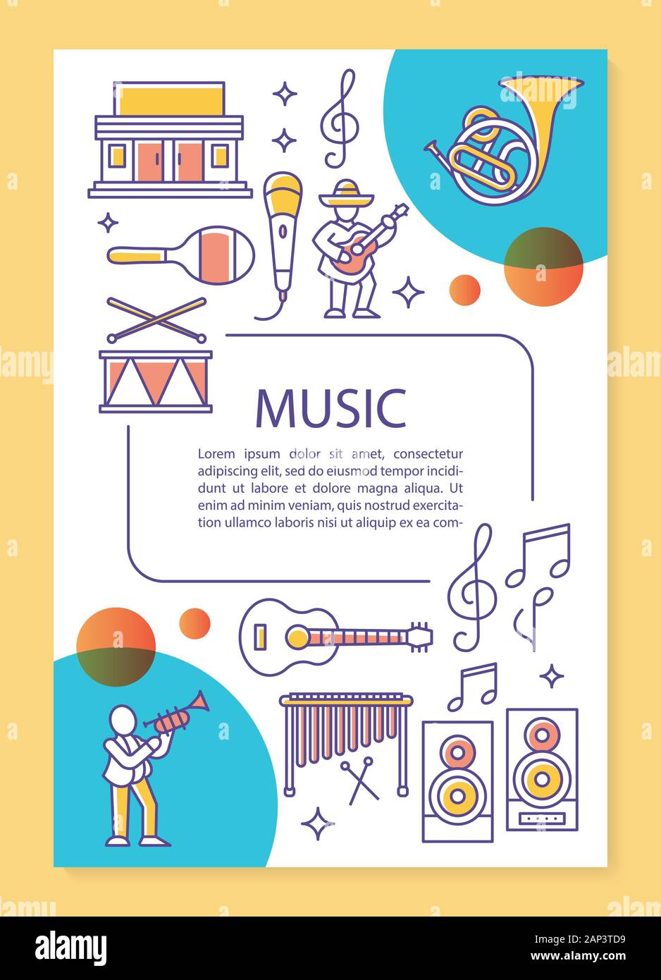 Music industry poster template layout. Entertainment business. Banner ...