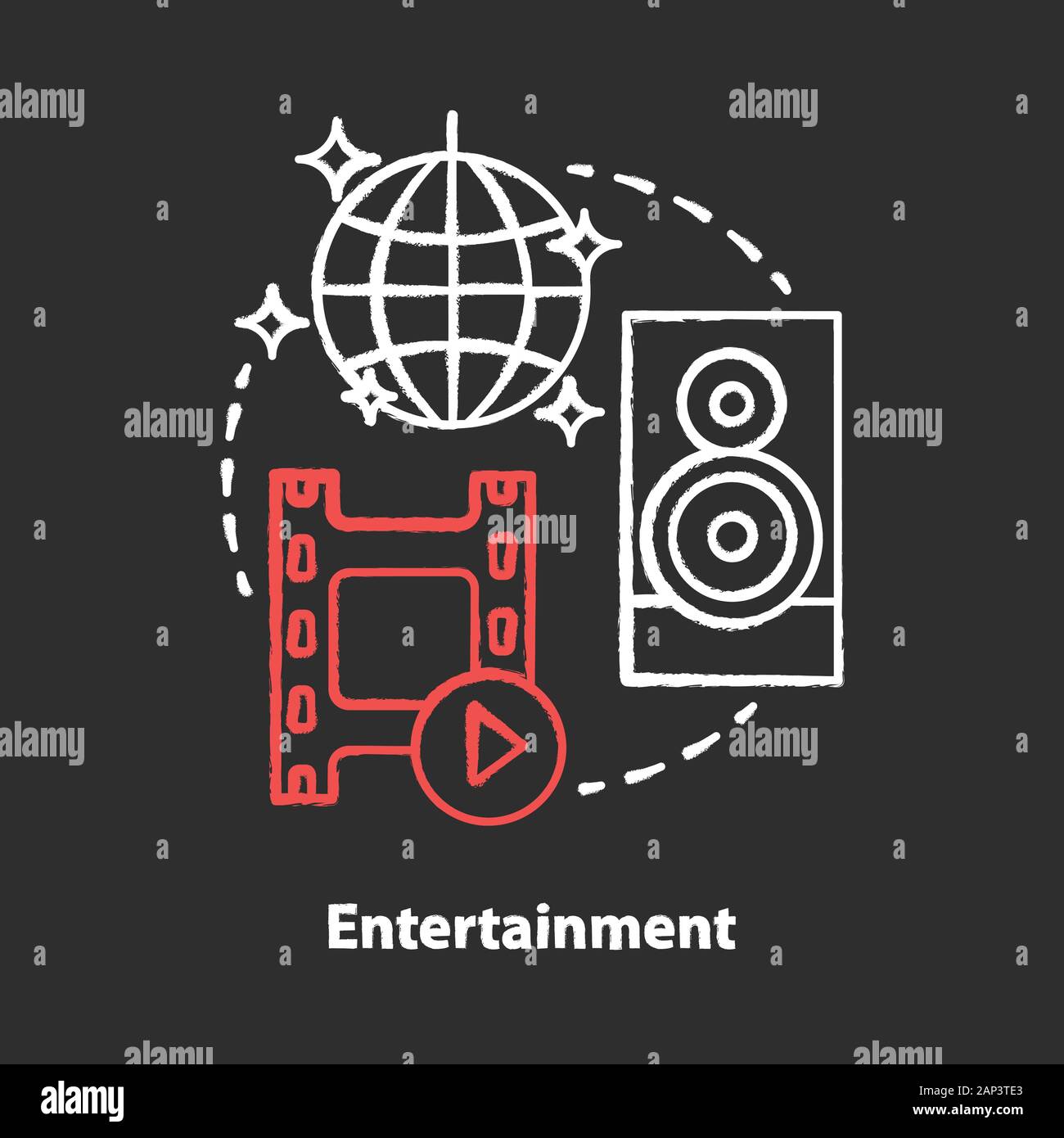 Entertainment chalk concept icon. Mass media company idea. Show ...