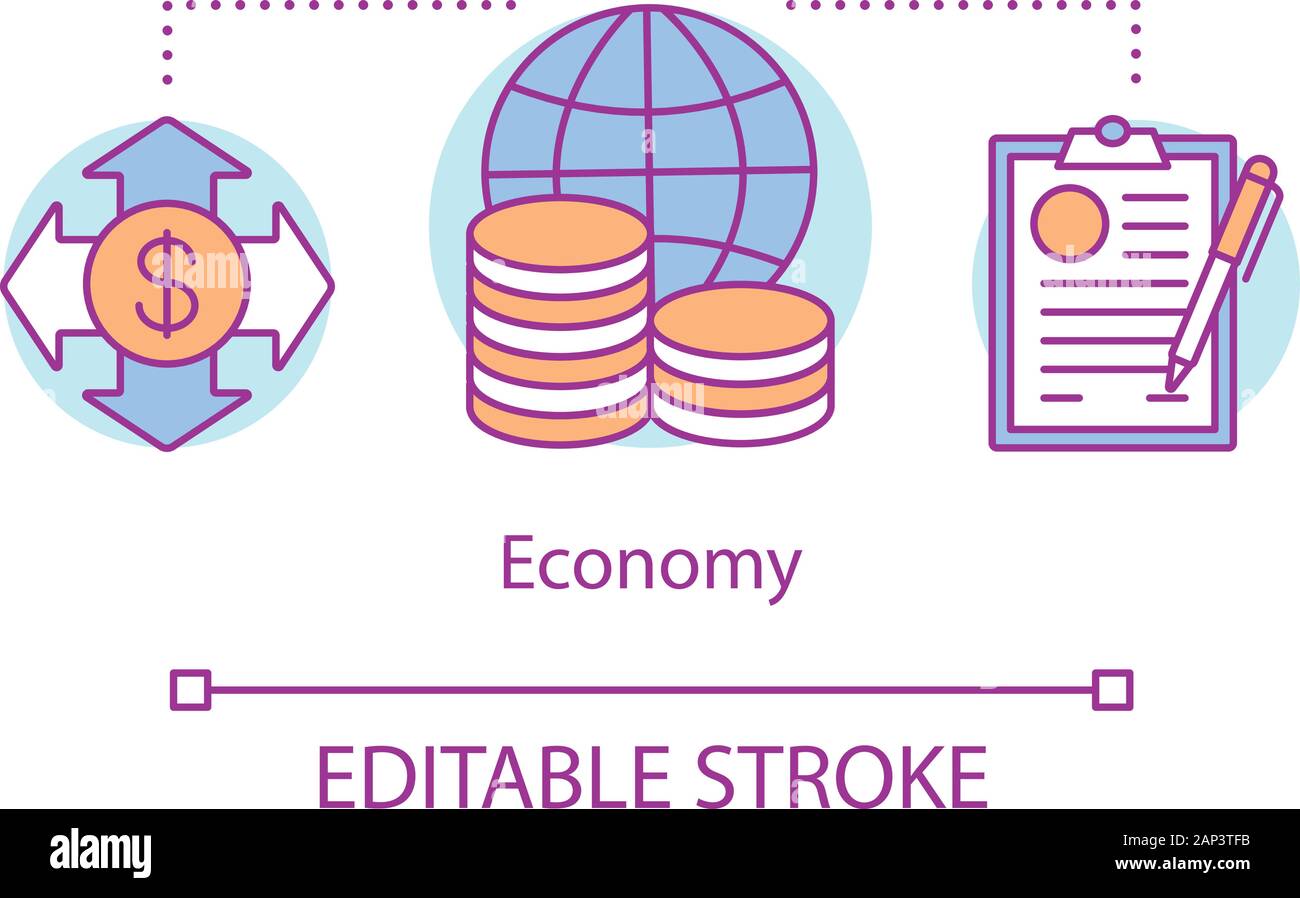 Economy concept icon. Economic sector idea thin line illustration ...