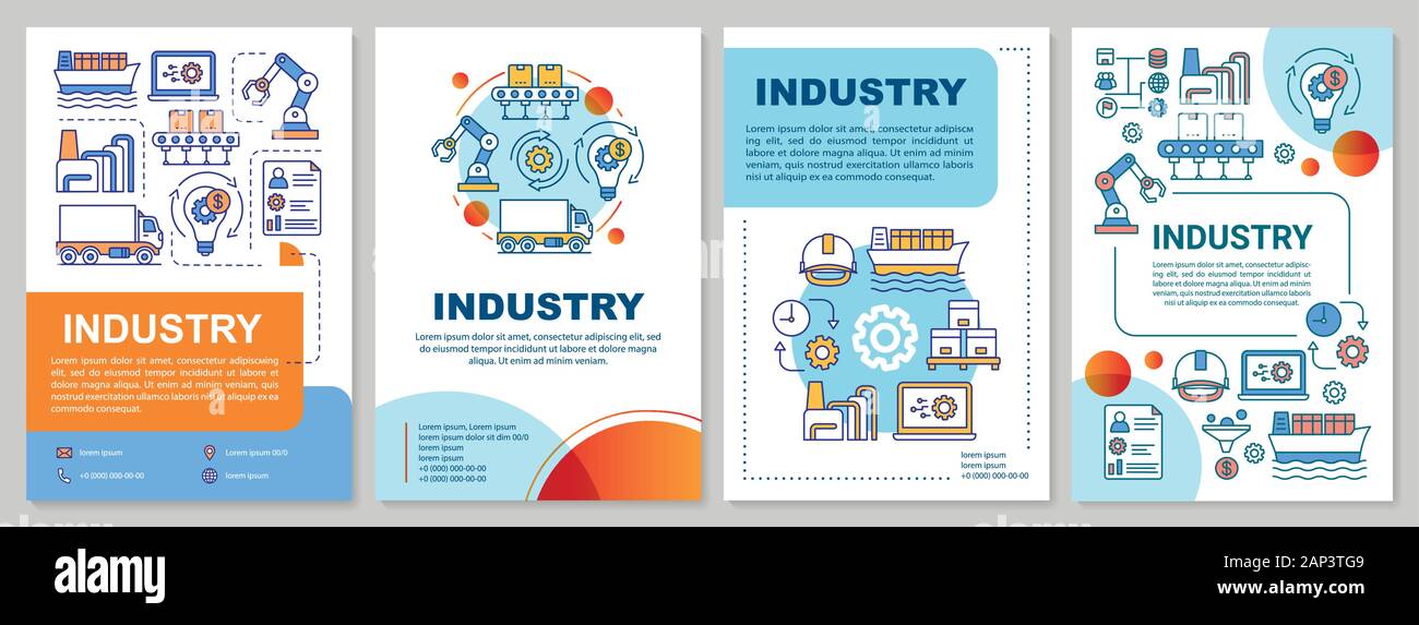 Industry brochure template layout. Manufacturing activity. Flyer ...