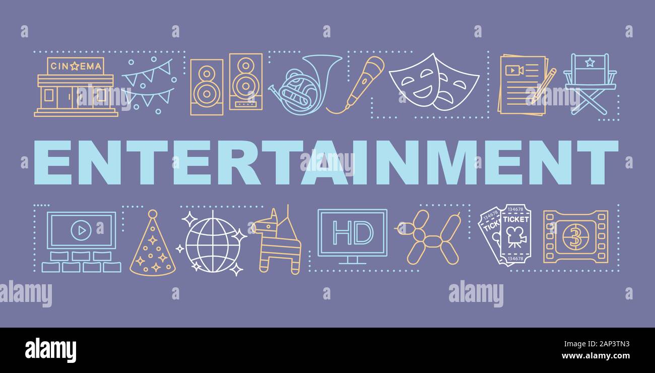 Entertainment word concepts banner. Show business. Organization of ...