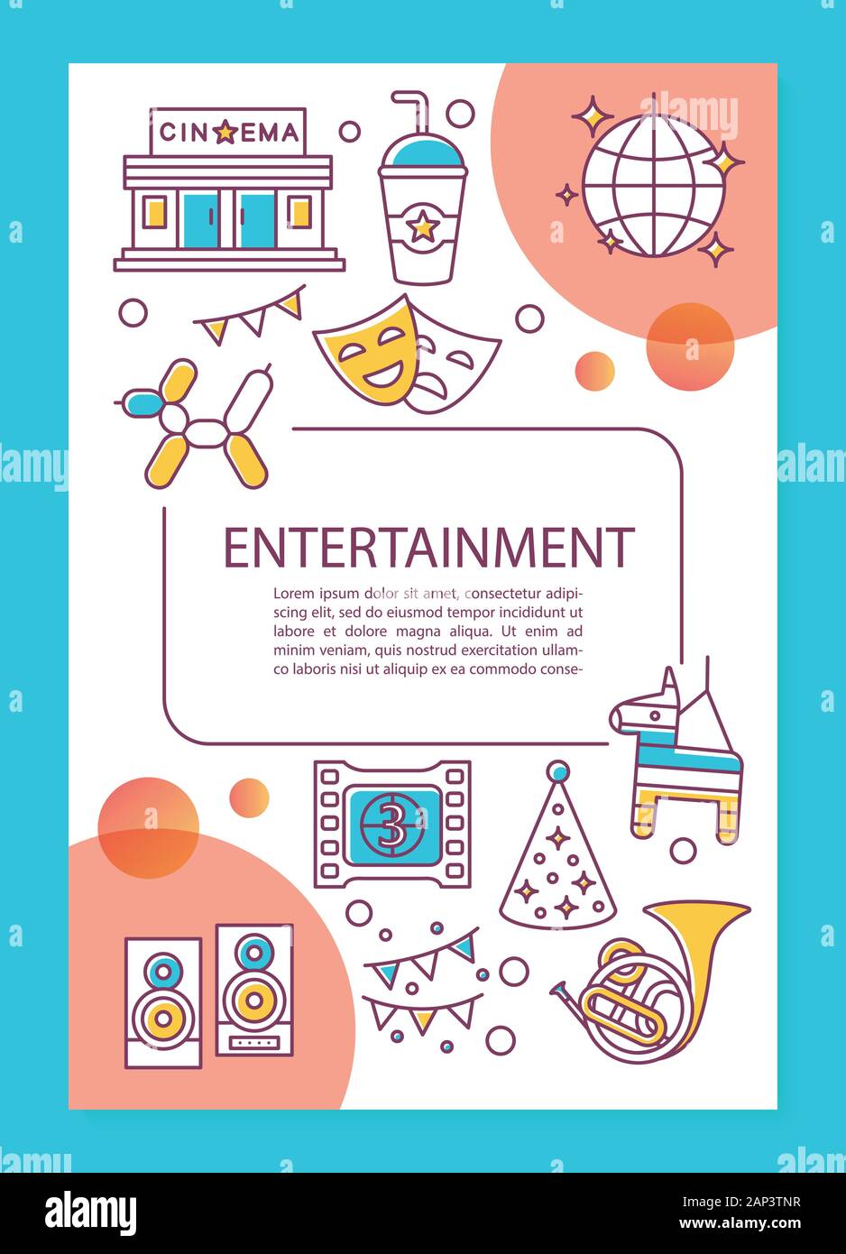 Entertainment industry poster template layout. Cinema, music and events ...